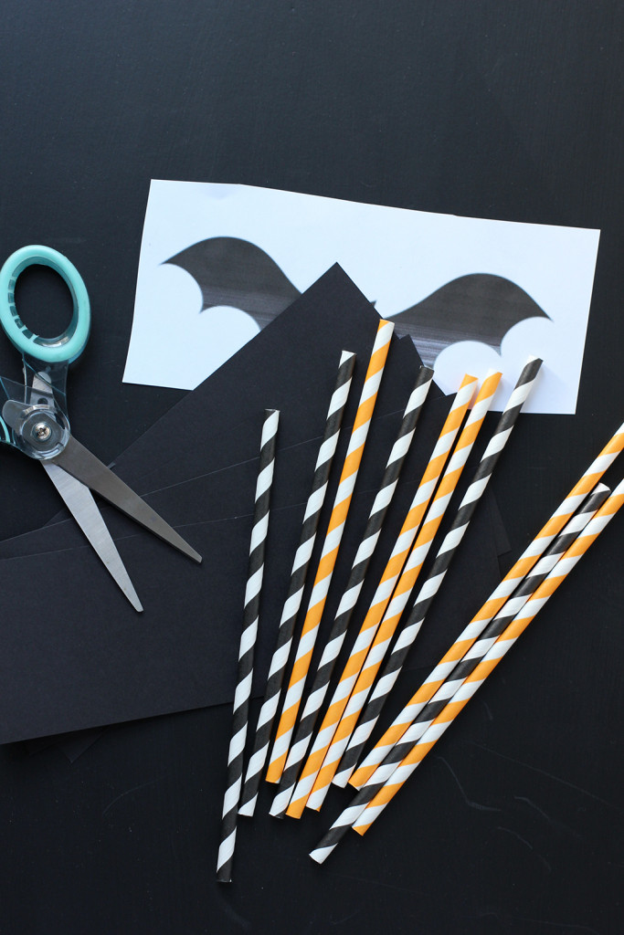 Halloween Bat Straw Topper